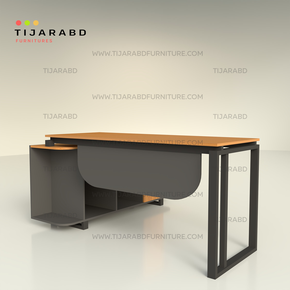 Work Desk with Side Rack